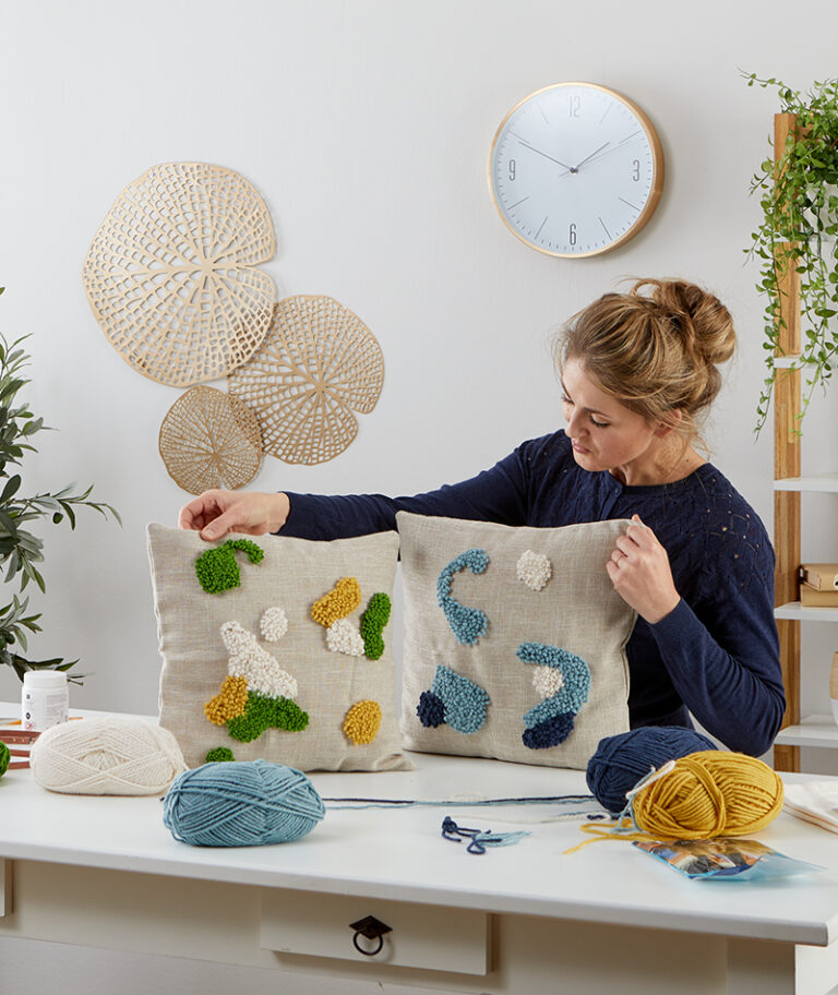 punch needle - Kissen selber gestalten - mömax blog